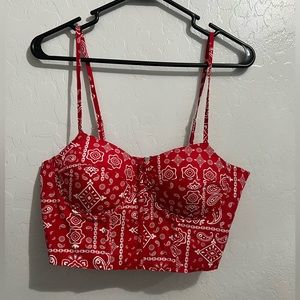 Say What? | Tops | Nwt Red Bandana Print Crop Top | Poshmark